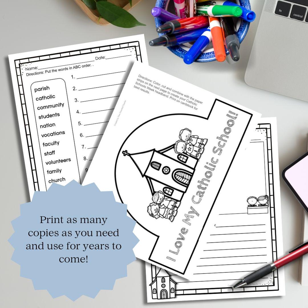 Printable Catholic Schools Week Unit | 12 Pages of No Prep Catholic ...