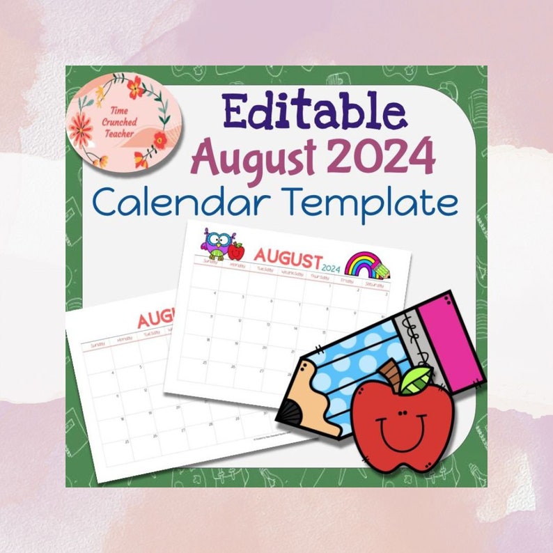 Printable August 2024 Calendar | August 2024 Calendar | Customizable ...