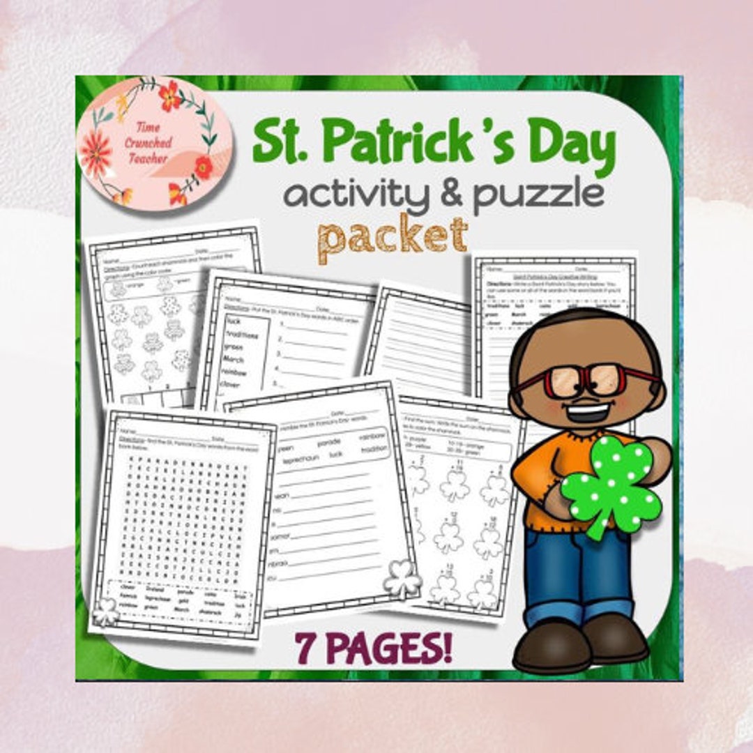Saint Patrick's Day Themed Activity and Puzzle Packet- No Prep! - Etsy