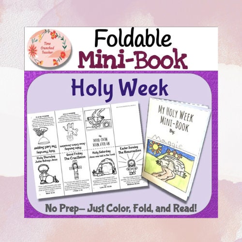 Holy Week Mini Book NO PREP- Color, Fold, and Read! - Etsy
