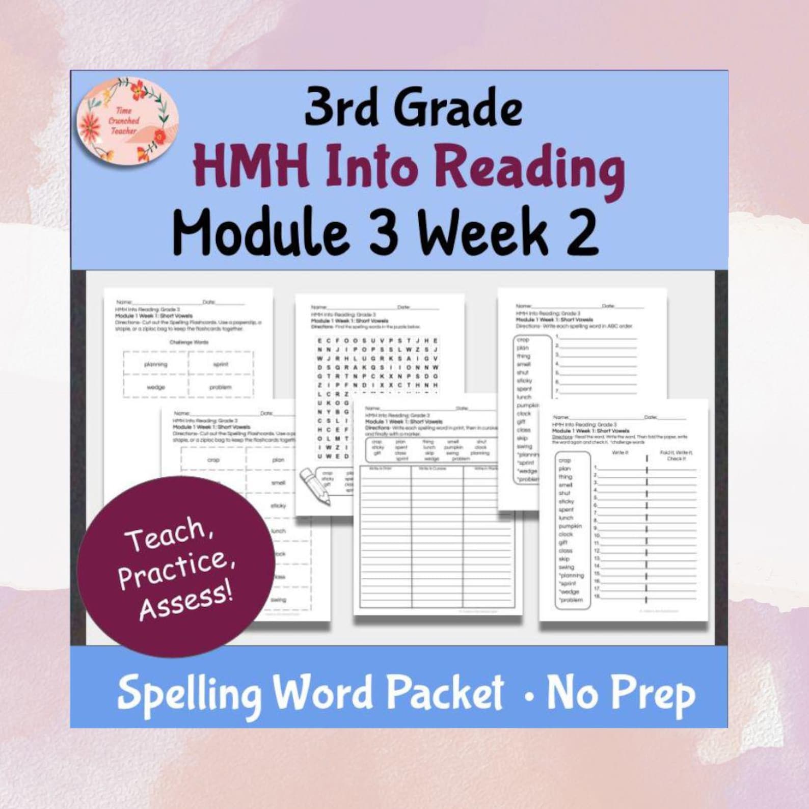 Printable 3rd Grade Spelling Worksheets | HMH Into Reading Curriculum ...
