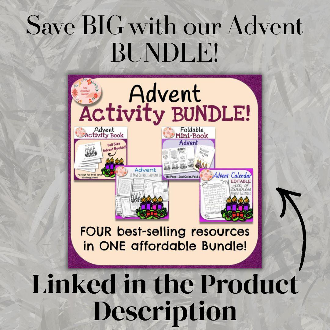 Printable Catholic Advent Unit: 10 Pages of Advent Activities With ...