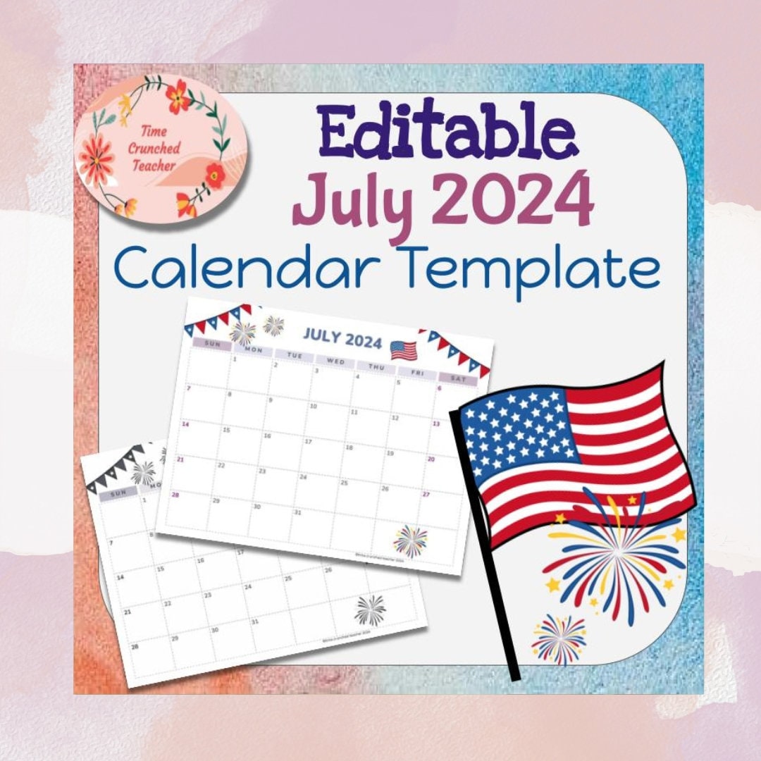 Printable July 2024 Calendar | July 2024 Calendar | Customizable ...