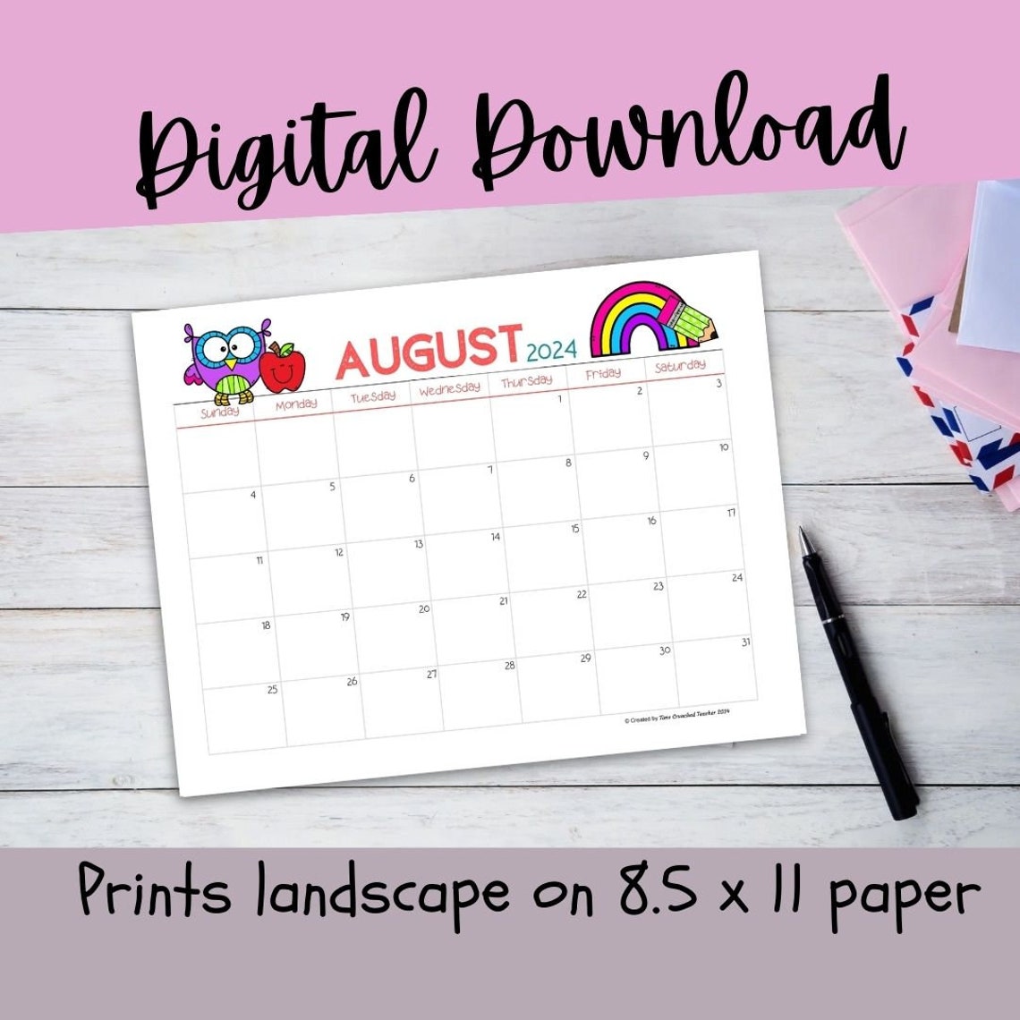Printable August 2024 Calendar | August 2024 Calendar | Customizable ...