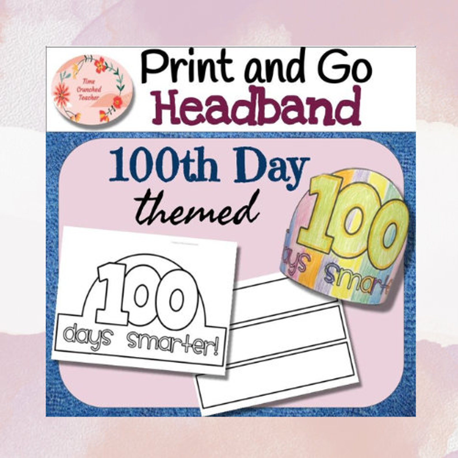 Printable 100th Day of School Headbands: No Prep- Print & Go! - Etsy