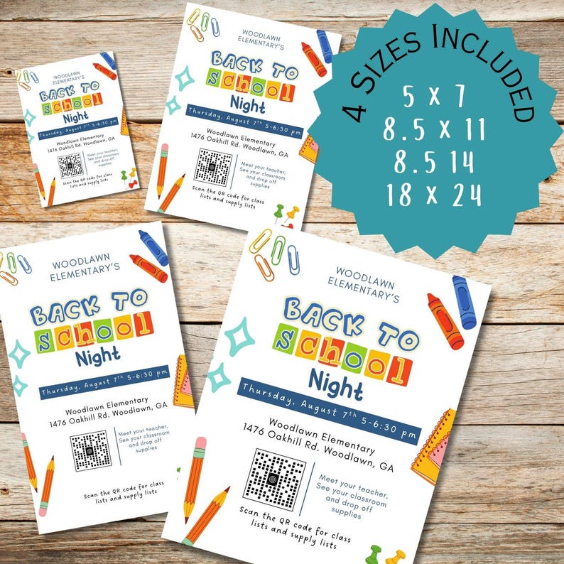Printable Back to School Night Invitation | Back to School | Editable ...