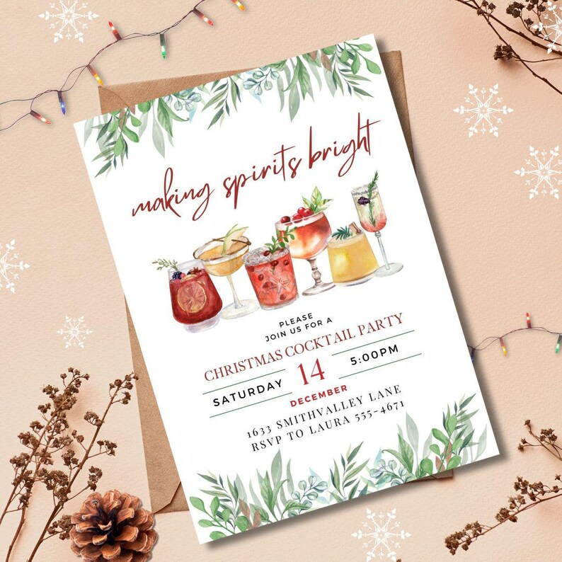 Printable Christmas Party Invitation Holiday Party Invitation Template ...