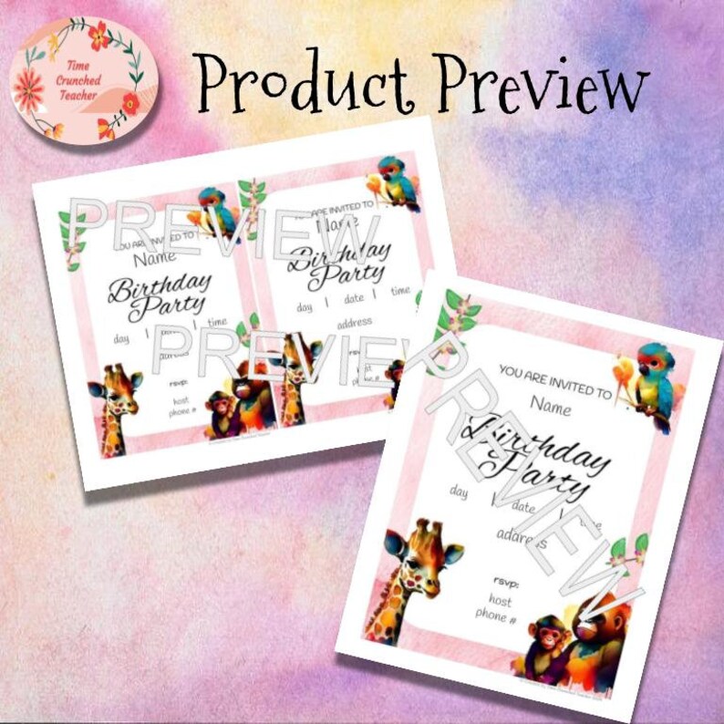 Printable Birthday Invitations | Jungle Themed Party Invitations ...