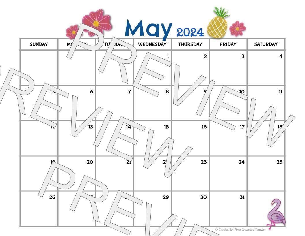 Printable May Calendar | May 2024 Calendar | Customizable Calendar ...