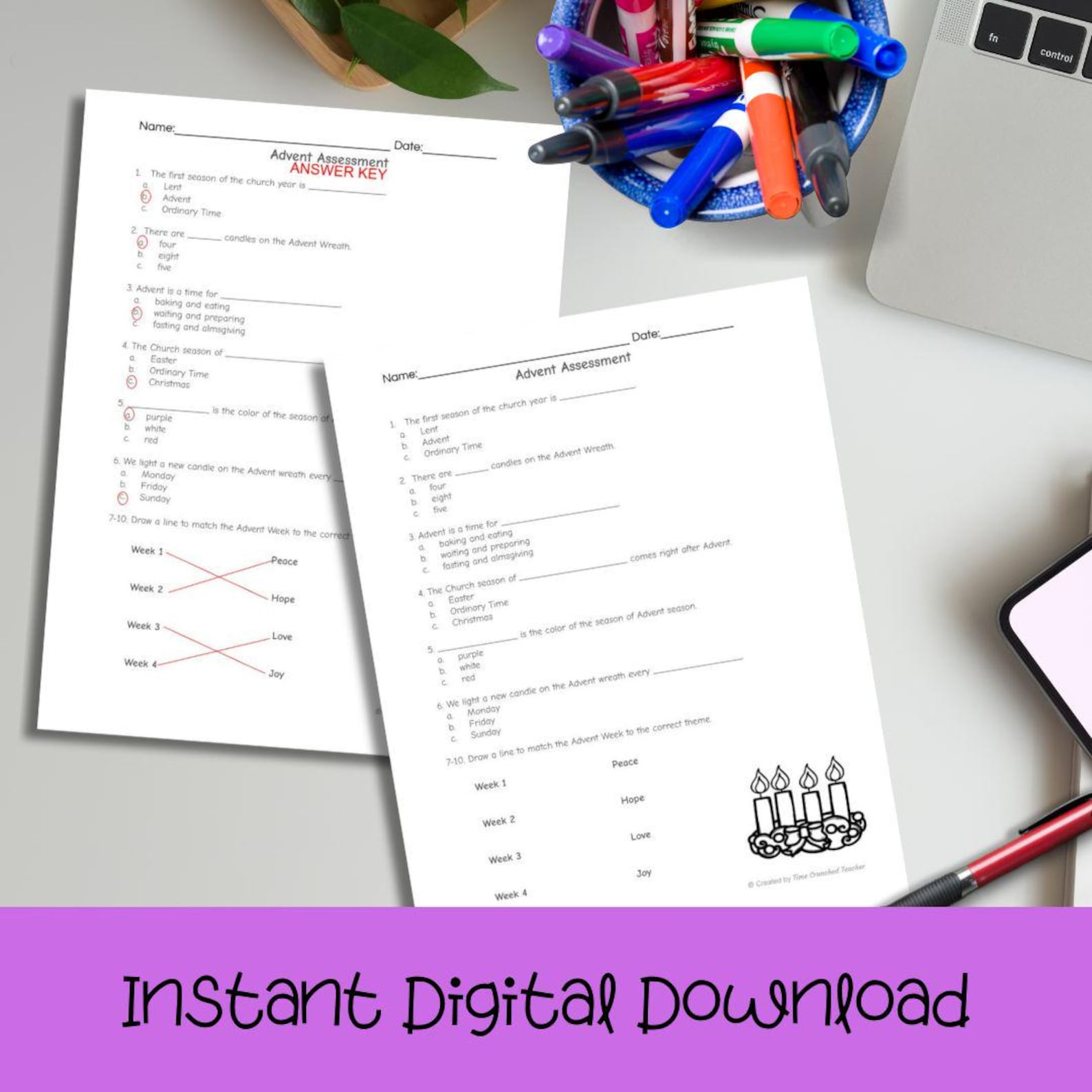 Printable Catholic Advent Unit: 10 Pages of Advent Activities With ...