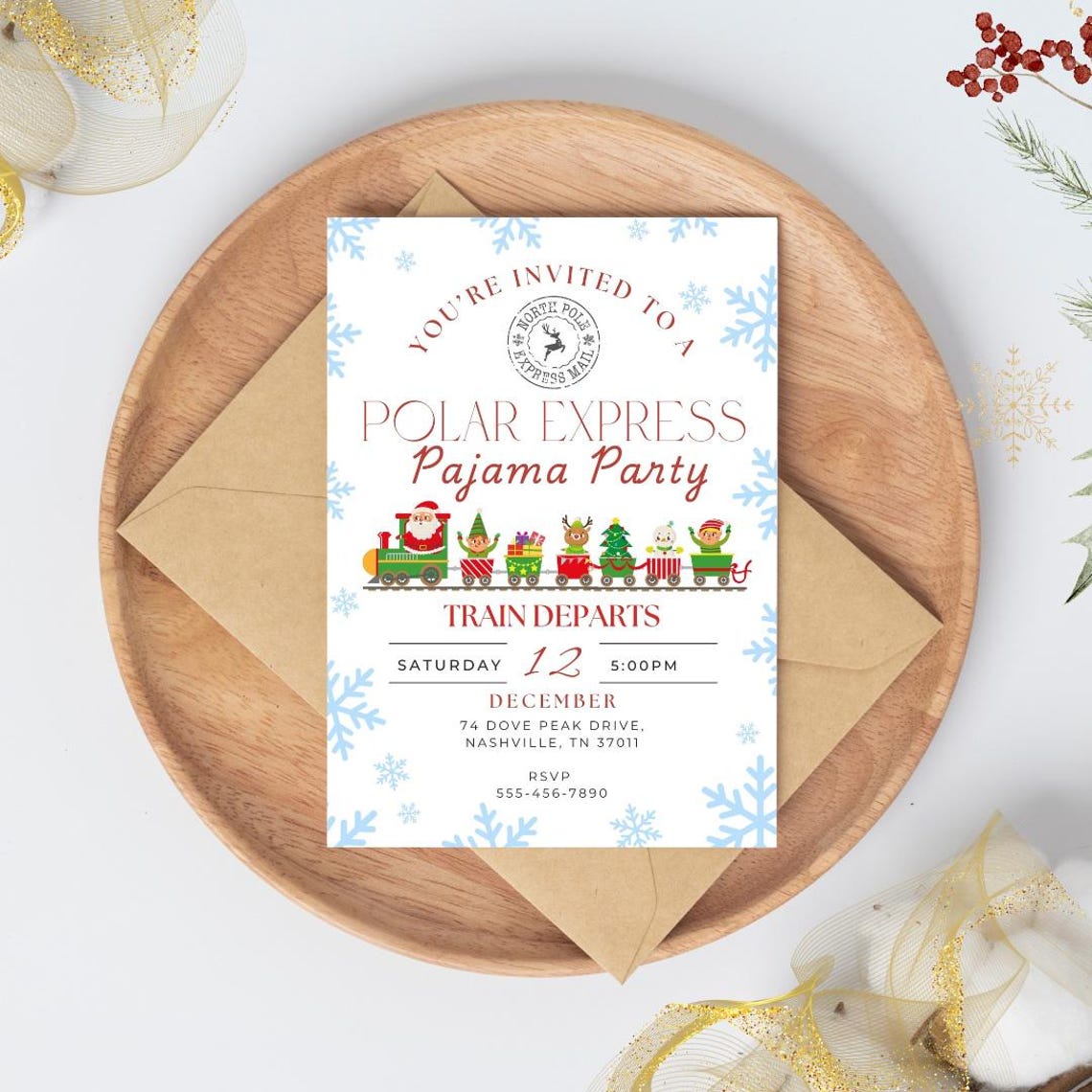 Printable Christmas Party Invitation Holiday Party Invitation Template ...