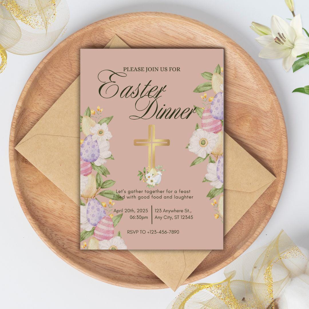 Printable Easter Party Invitation | Christmas Party Template | Easter ...