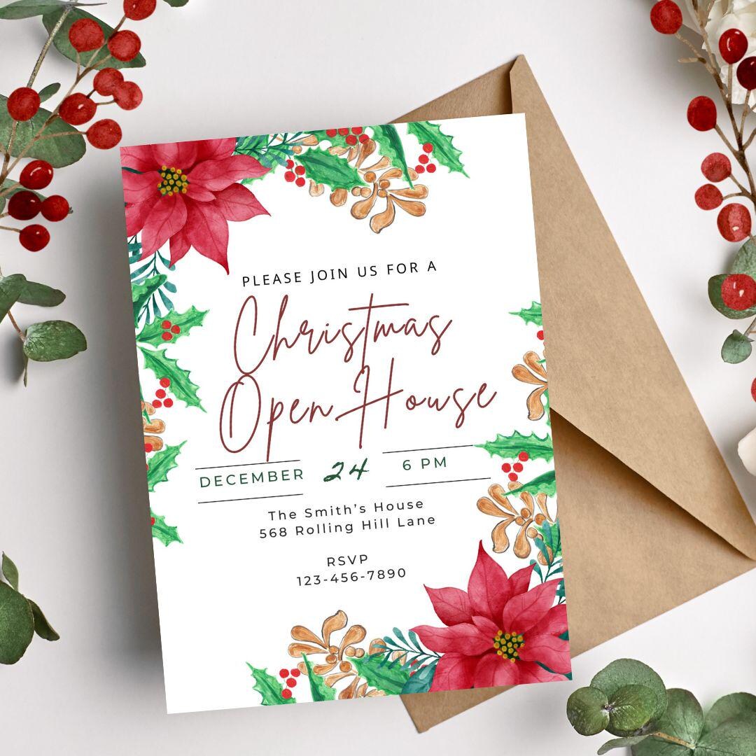 Printable Christmas Party Invitation Christmas Party Template Editable ...