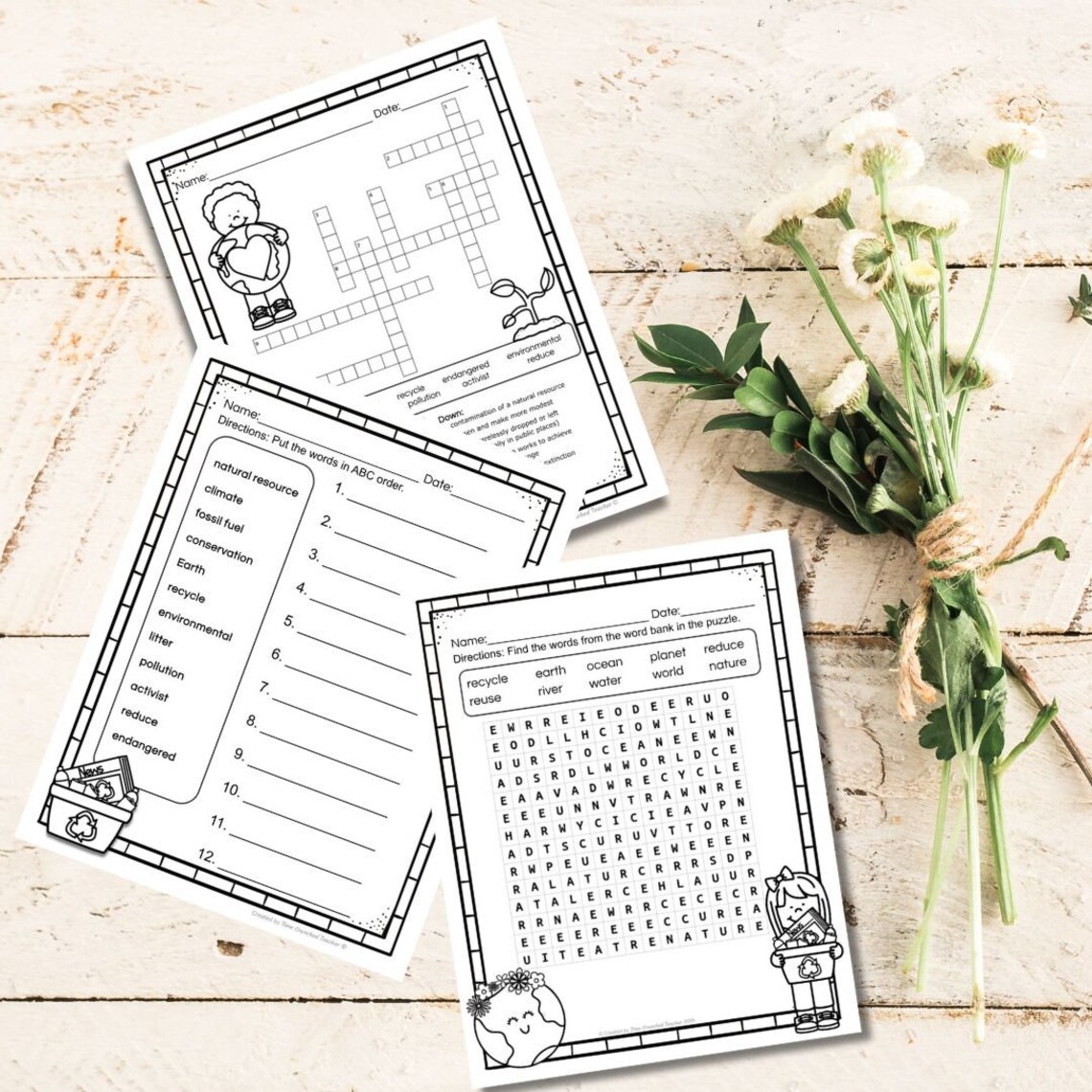 Earth Day Activity Packet | Earth Day Worksheets | Earth Puzzle Packet ...