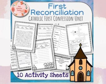 Printable Catholic First Communion Unit: 10 Pages of First Eucharist ...