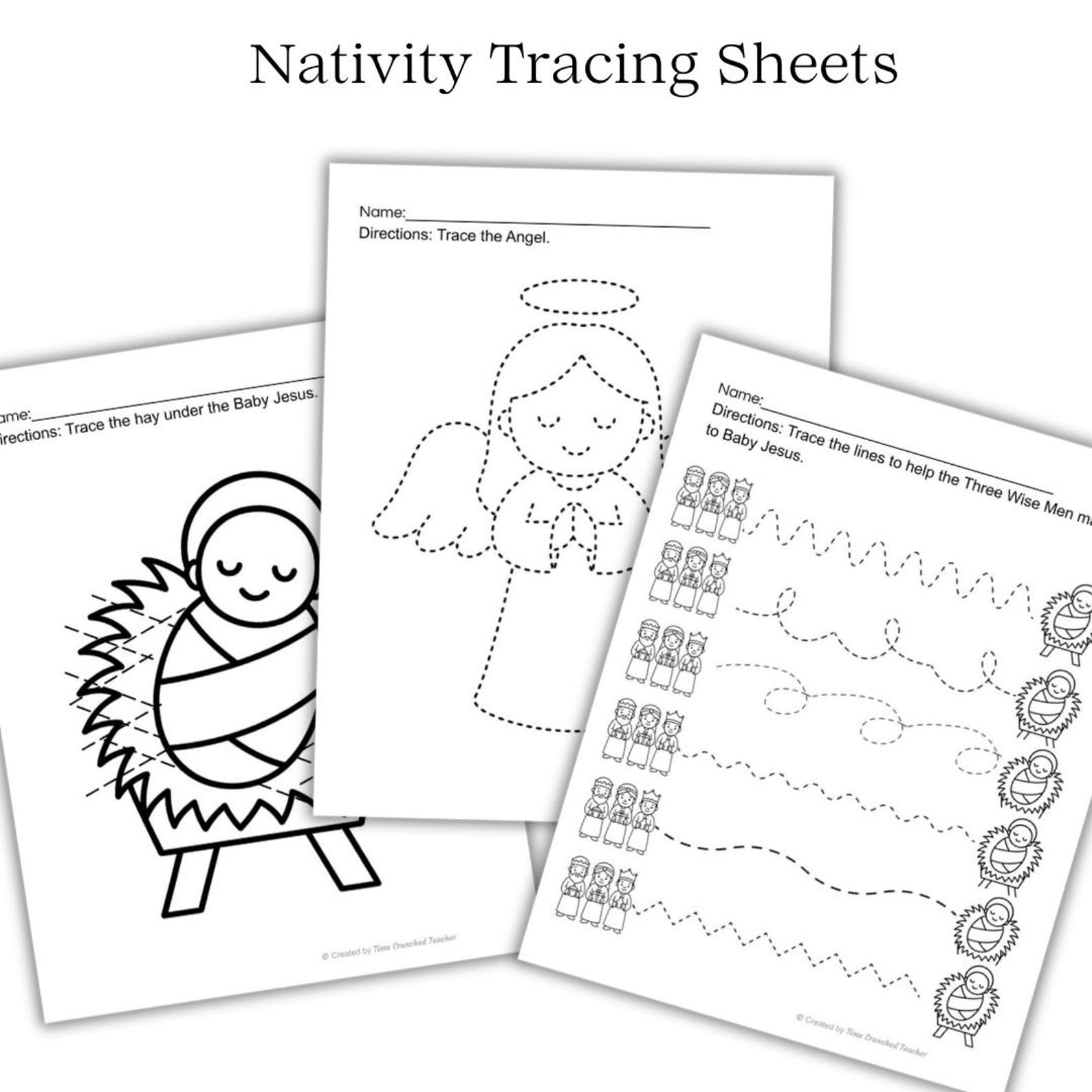 Printable Nativity Preschool Activity Pack | 19 Pages of Nativity ...