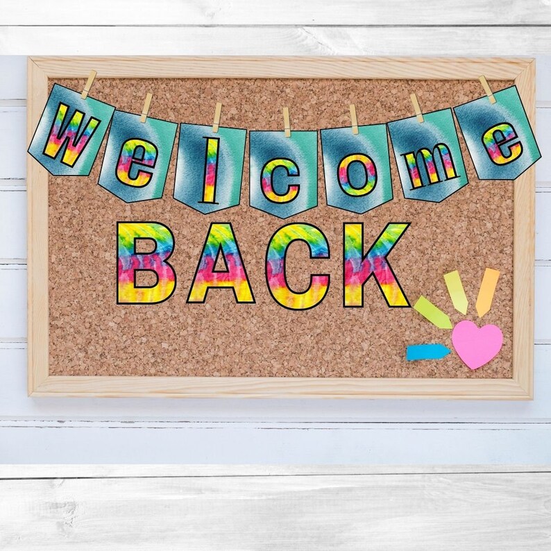 Printable Bulletin Board Lettering | Tie Dye Bulletin Board | Tie Dye ...