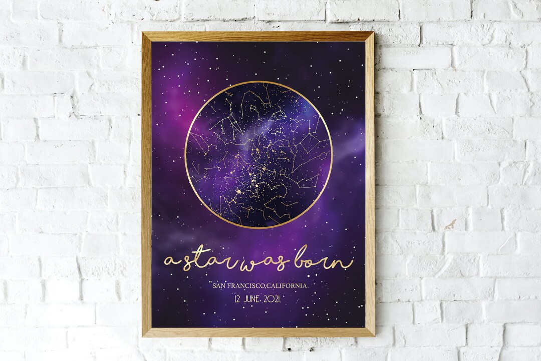 Birth Star Mapstar Map by Date Night Sky Print - Etsy