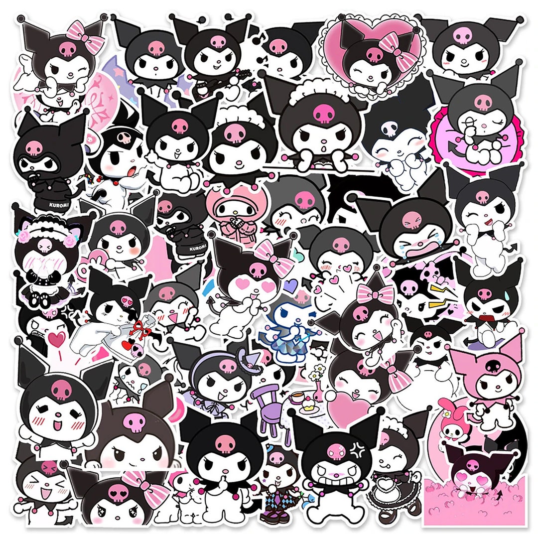 50pcs Evil Kuromi Hello Kitty Gothic Sticker Pack Waterproof - Etsy