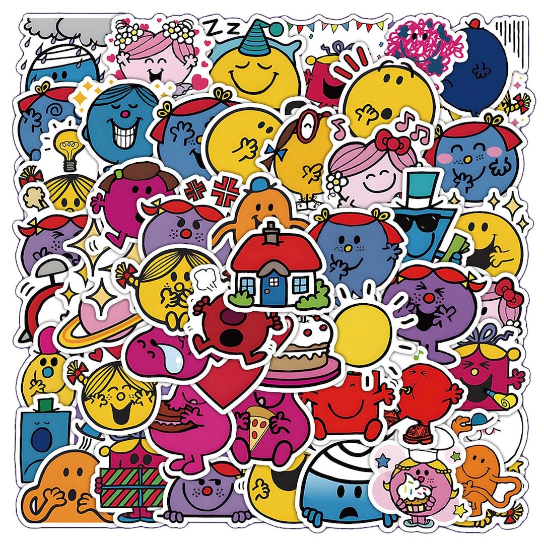 50pcs Mr. Men Cartoon Characters Sticker Pack Waterproof - Etsy Australia