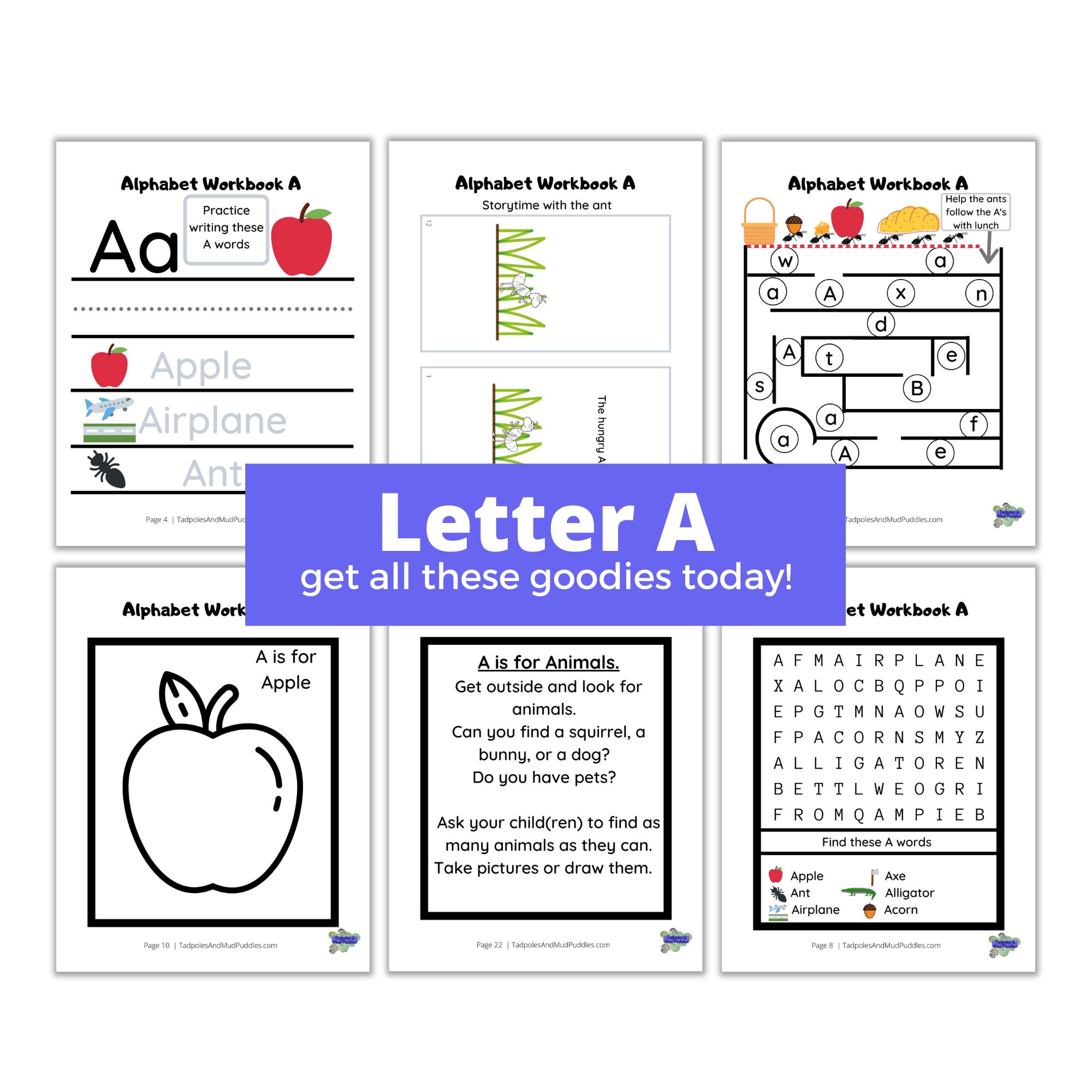 Alphabet Workbook A - Etsy
