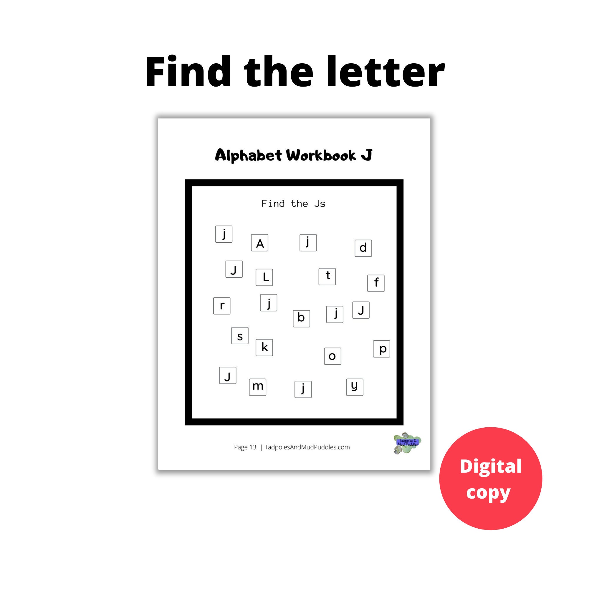 Alphabet Workbook J - Etsy