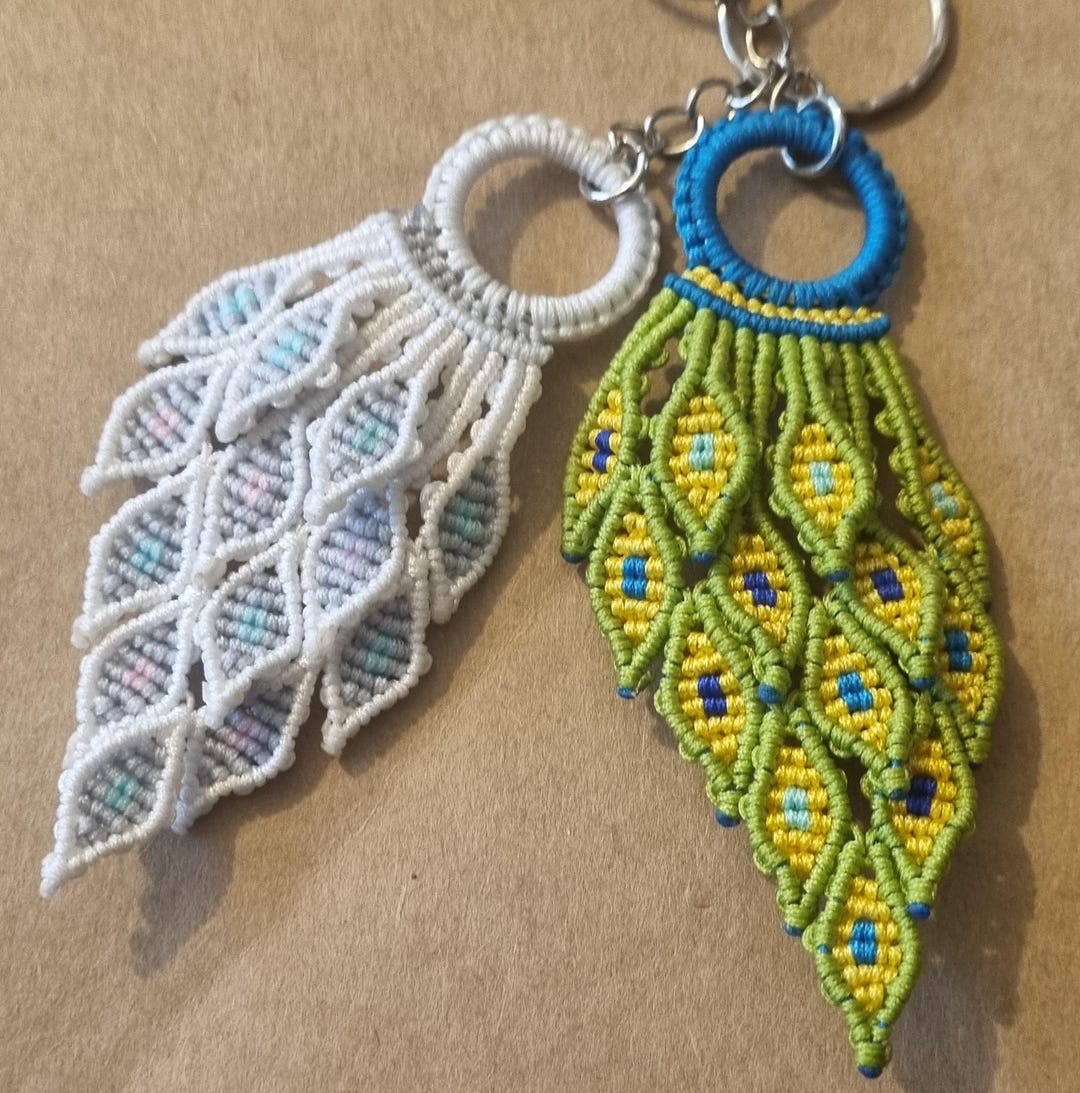 Macrame Peacock Keychain | Birthday Gift | Gift for Her/him/couples ...