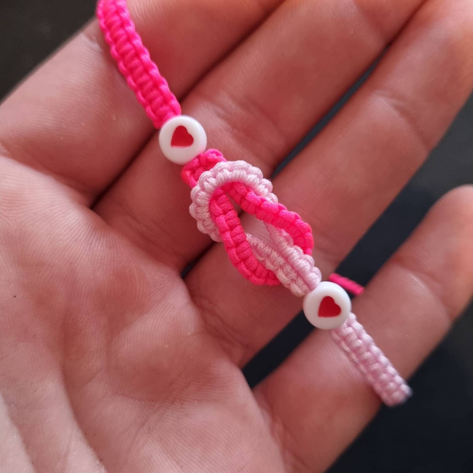 Colourful Macrame Infinity Bracelets With Letters, Hearts or Numbers ...