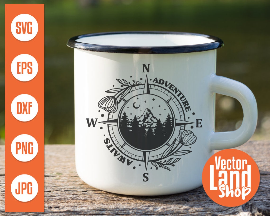 Compass SVG Mountain Svg Nature Svg Adventure Svg Travel - Etsy