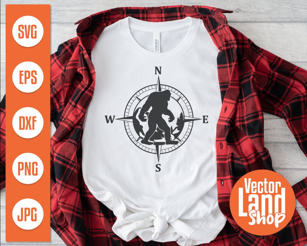 Bigfoot Svg Big Foot Svg Bigfoot Compass Svg Yeti svg | Etsy España