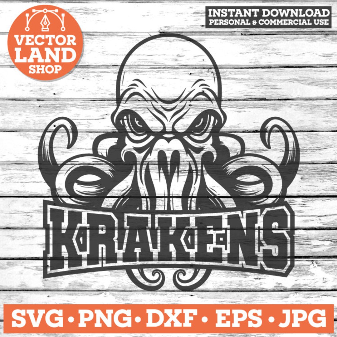 Kraken Svg Krakens Svg Team Spirit Svg Kraken Mascot - Etsy