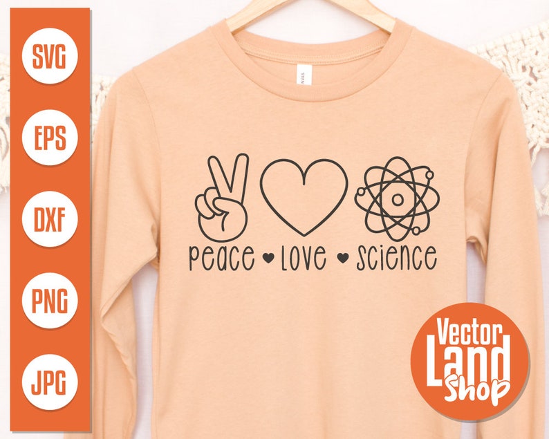 Peace Love Science Svg Sciences Svg Peace Sign Svg Peace - Etsy