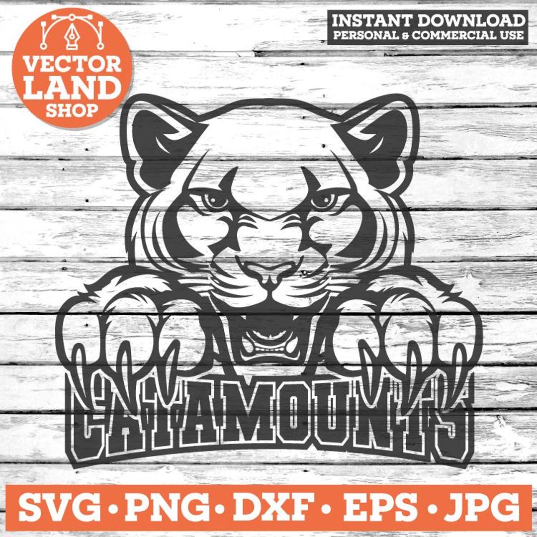 Catamounts Svg, Catamount Svg, Mascot School, School Team, Logo Vector ...