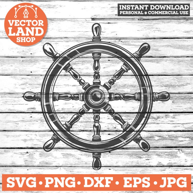 Boat Wheel Clipart - Etsy