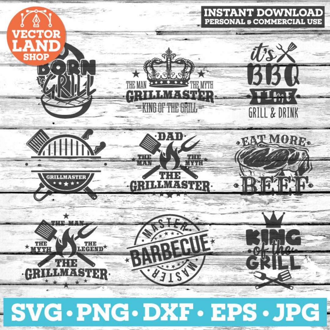 BUNDLE Grill Master Svg, Grillmaster Svg, King of Grill, Dad Grill Svg ...