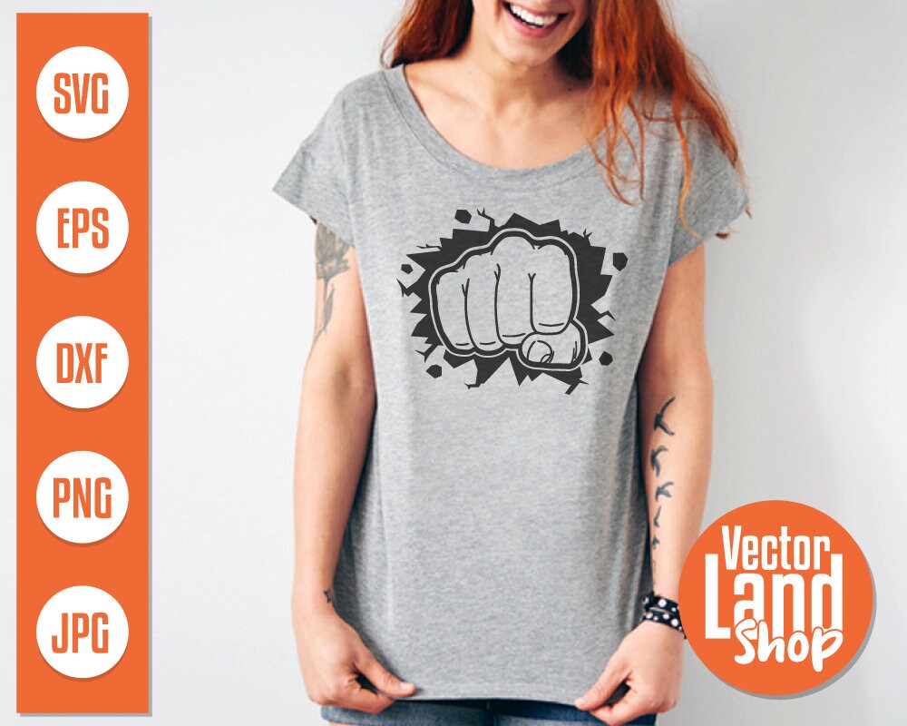 Punch Svg Fist Svg Hand Svg Attack Svg Fighter Svg MMA - Etsy