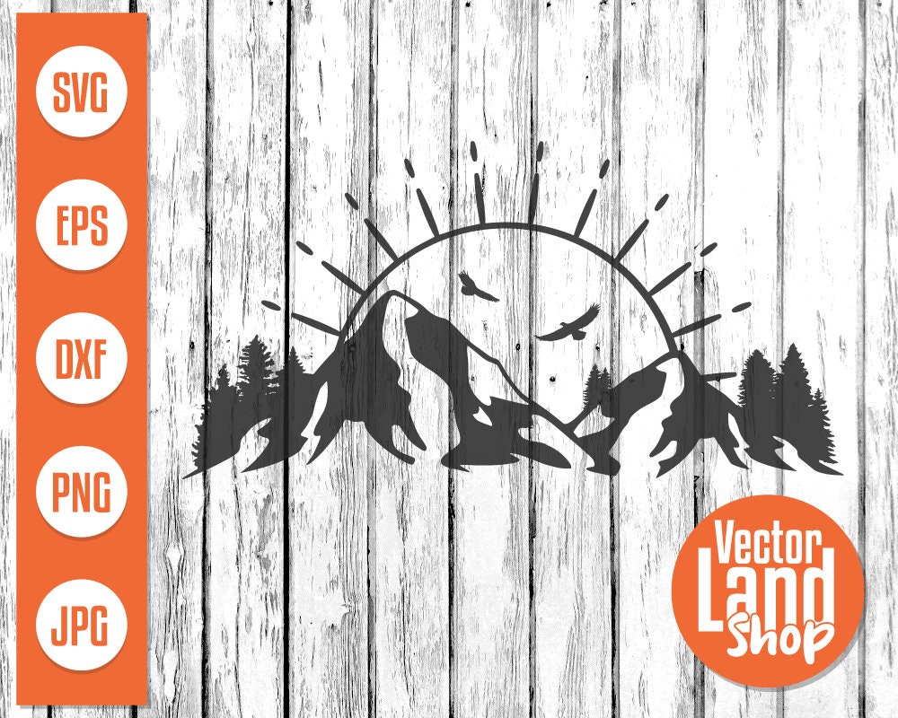 Mountain Scene Svg Forest Svg Camp Adventure Svg Outdoors - Etsy