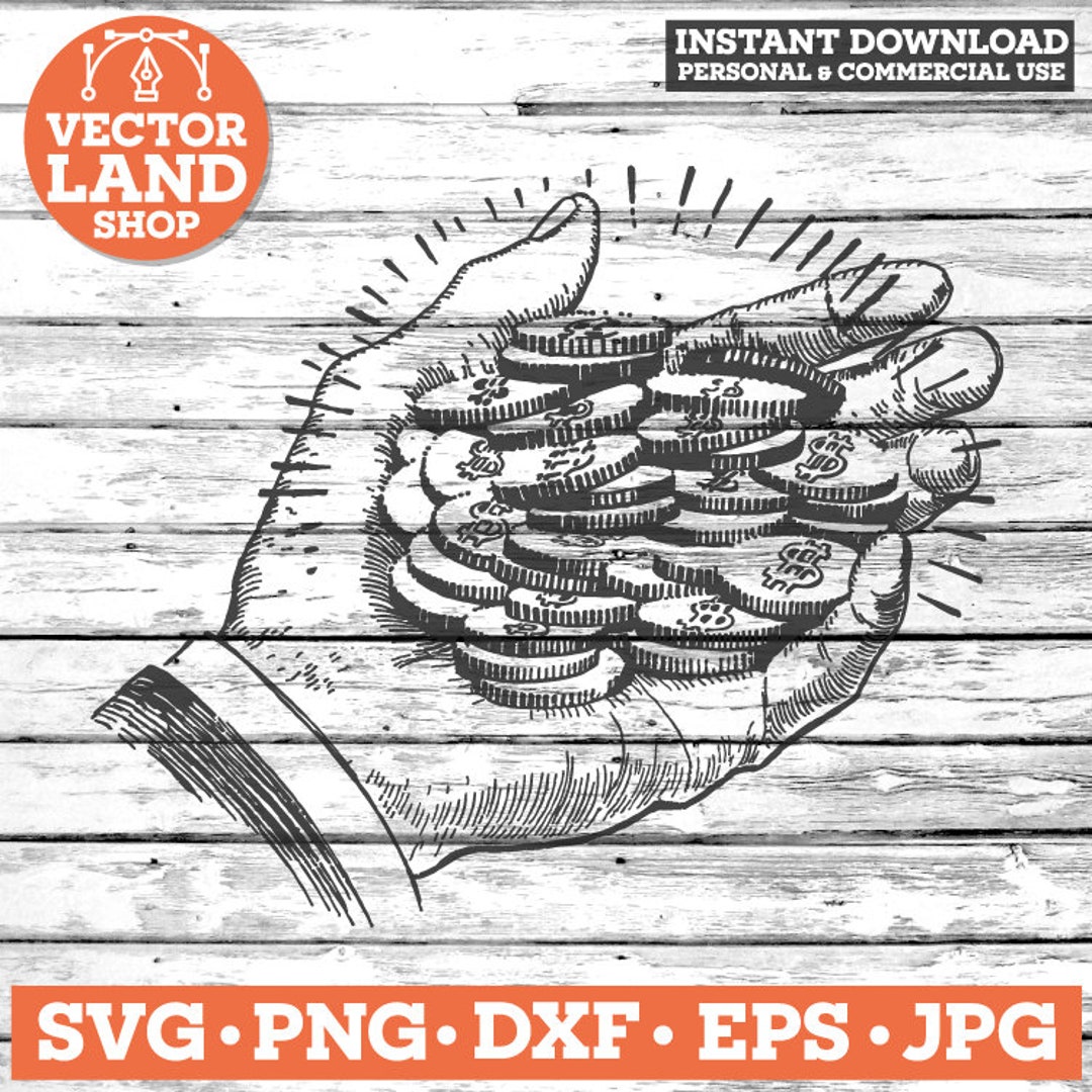 Hand Money Svg, Bank Svg, Vintage Hand Svg, Business Svg, Antique ...