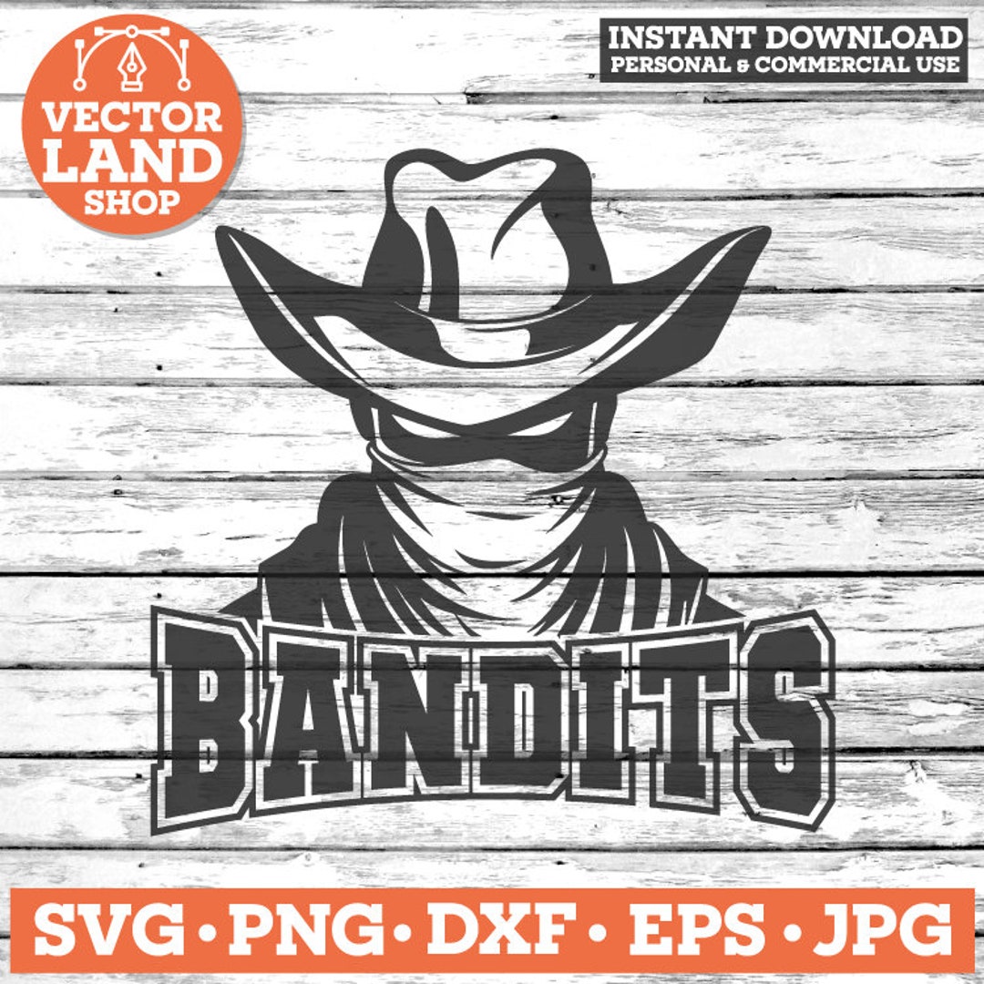 Bandit Svg, Bandits Svg, Bandit Png, Mascot School, Bandit Clipart ...