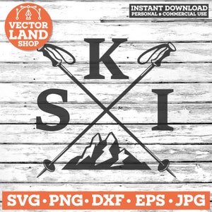 Ski Cross Svg, Winter Svg, Skiing Svg, Ski Logotype Svg, Mountain Scene ...