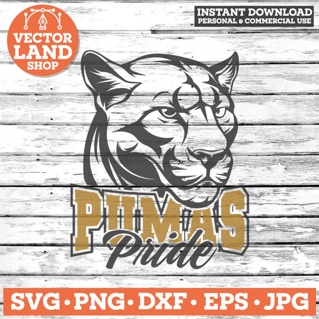 Pumas Svg, Puma Svg, Mascot Svg, School Spirit, High School, Vector ...