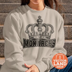 Monarchs Svg, Monarch Svg, Monarch Png, Mascot School, Crown Clipart ...