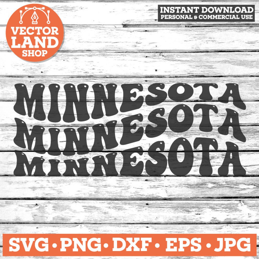Wavy Minnesota, Minnesota Svg, Retro Minnesota, Minnesota Clipart ...