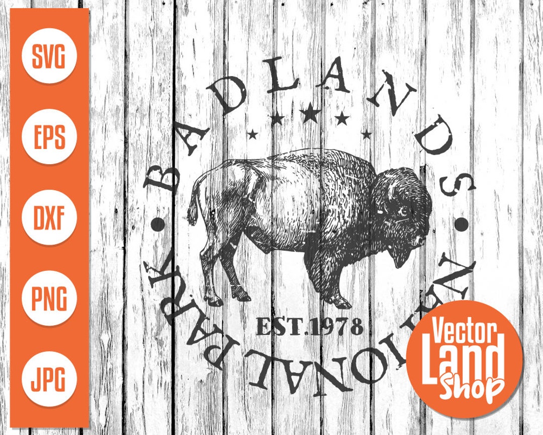 Badlands Svg National Park Svg Bison Svg Outdoors Svg - Etsy Hong Kong