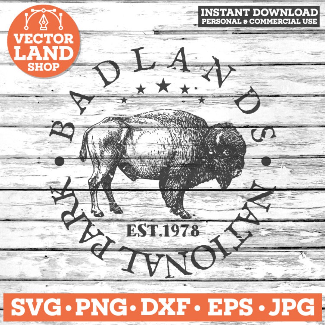 Badlands svg, Parque Nacional svg, Bison svg, Outdoors Svg, Woodland ...