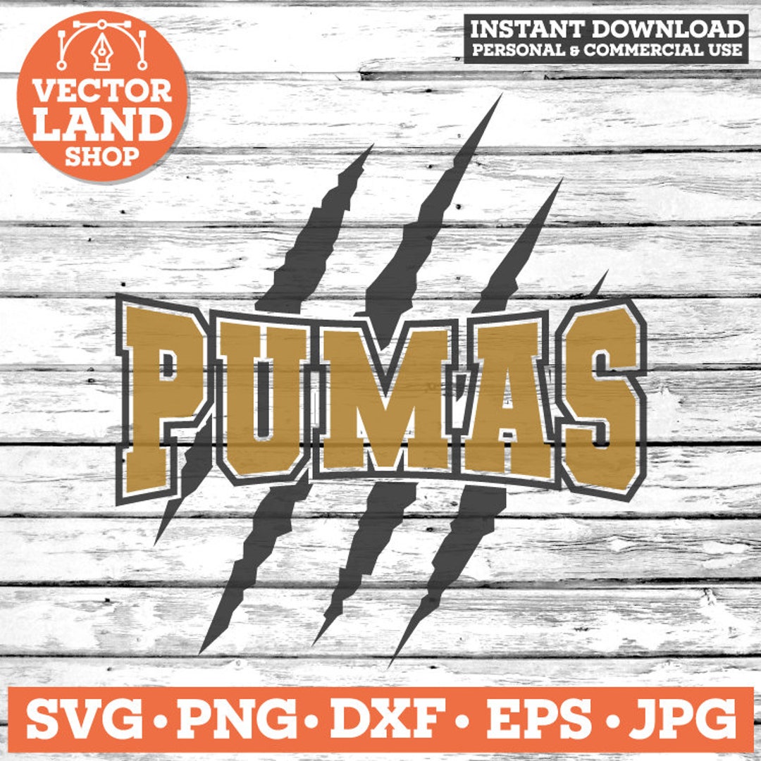 Pumas Svg, Mascot Team Svg, Team Logo, Sports Svg, University Clipart ...