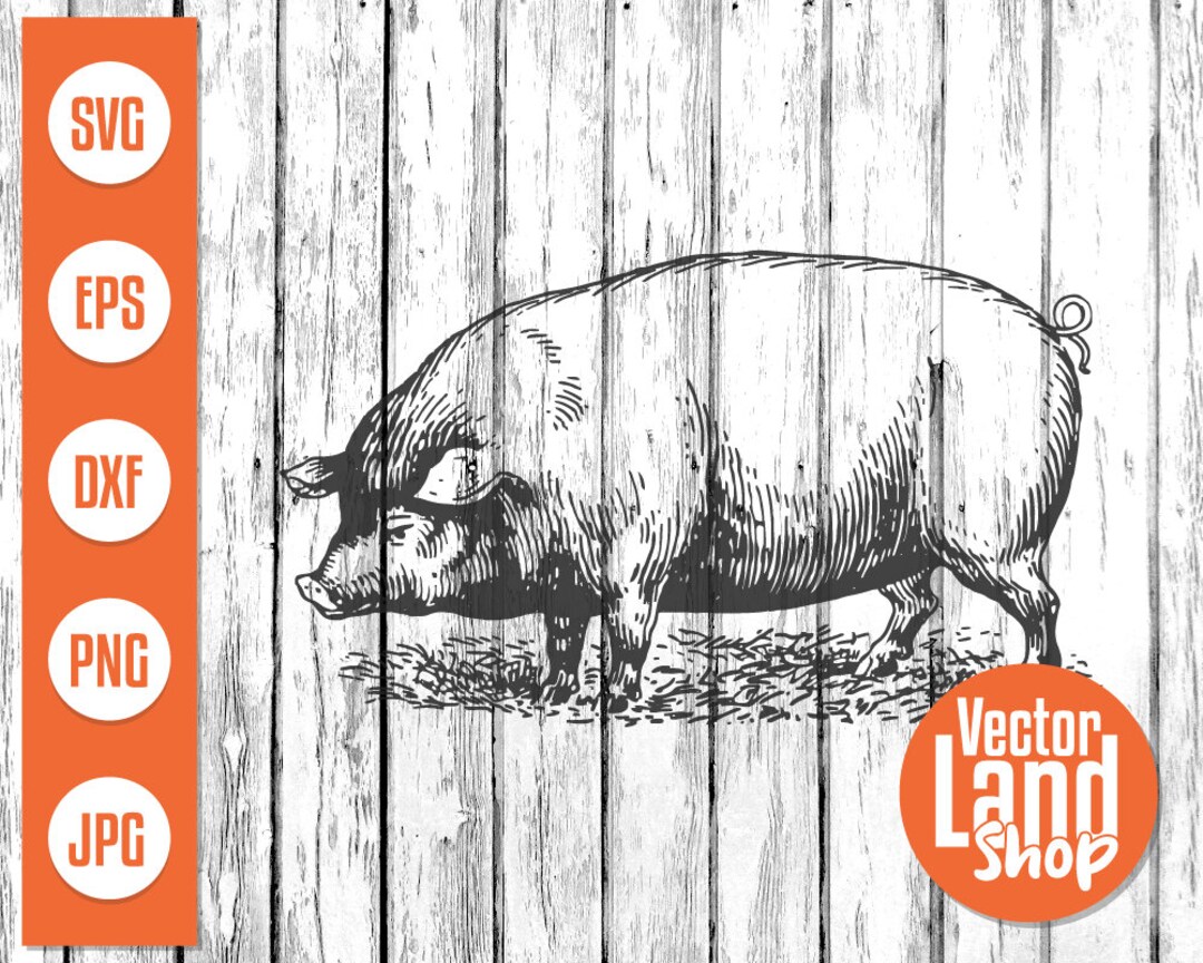 Pig Svg Farm Svg Cottage Svg Farm Scene Svg Animal - Etsy