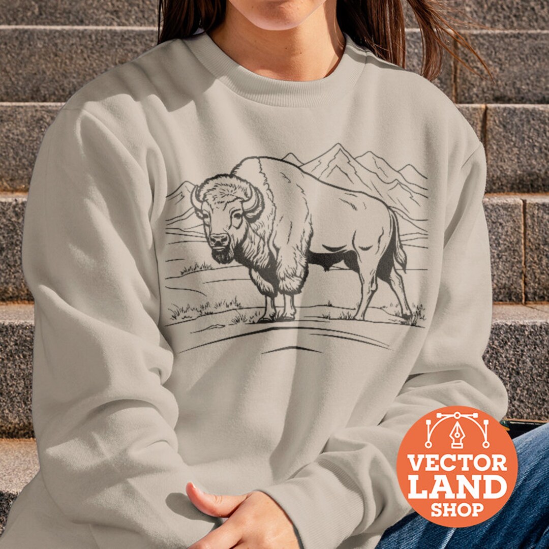 Bison Svg, Yellowstone Svg, National Park Svg, Outdoors Svg, Woodland ...