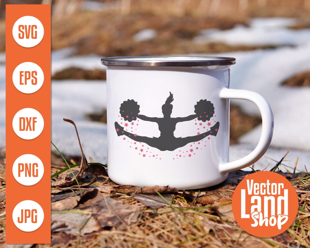 Cheerleader Svg Toe Touch Svg Cheerleading Svg Cheer Stars - Etsy