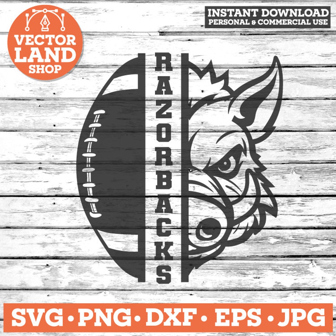 Razorbacks SVG, Razorback SVG, Maskottchen SVG, Schulgeist, Fußball ...
